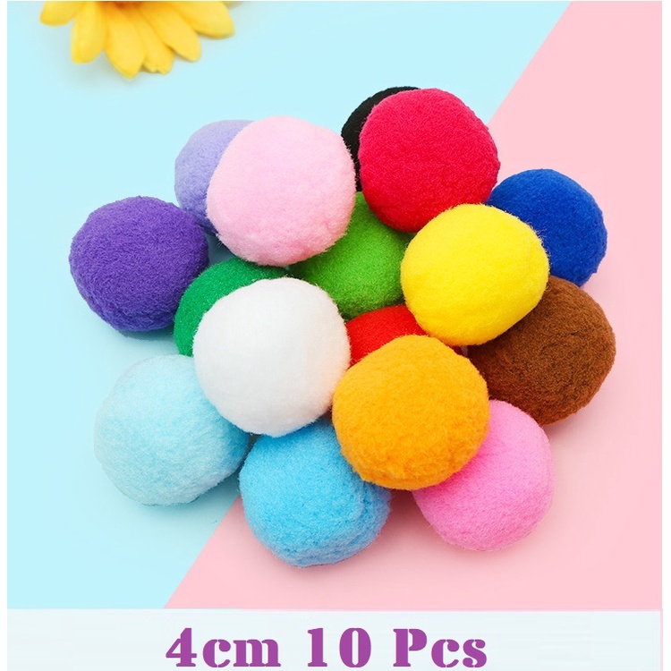 40mm Big Large Size Pom Pom Ball Cotton Fluffy Ball Mix Colour Mainan ...