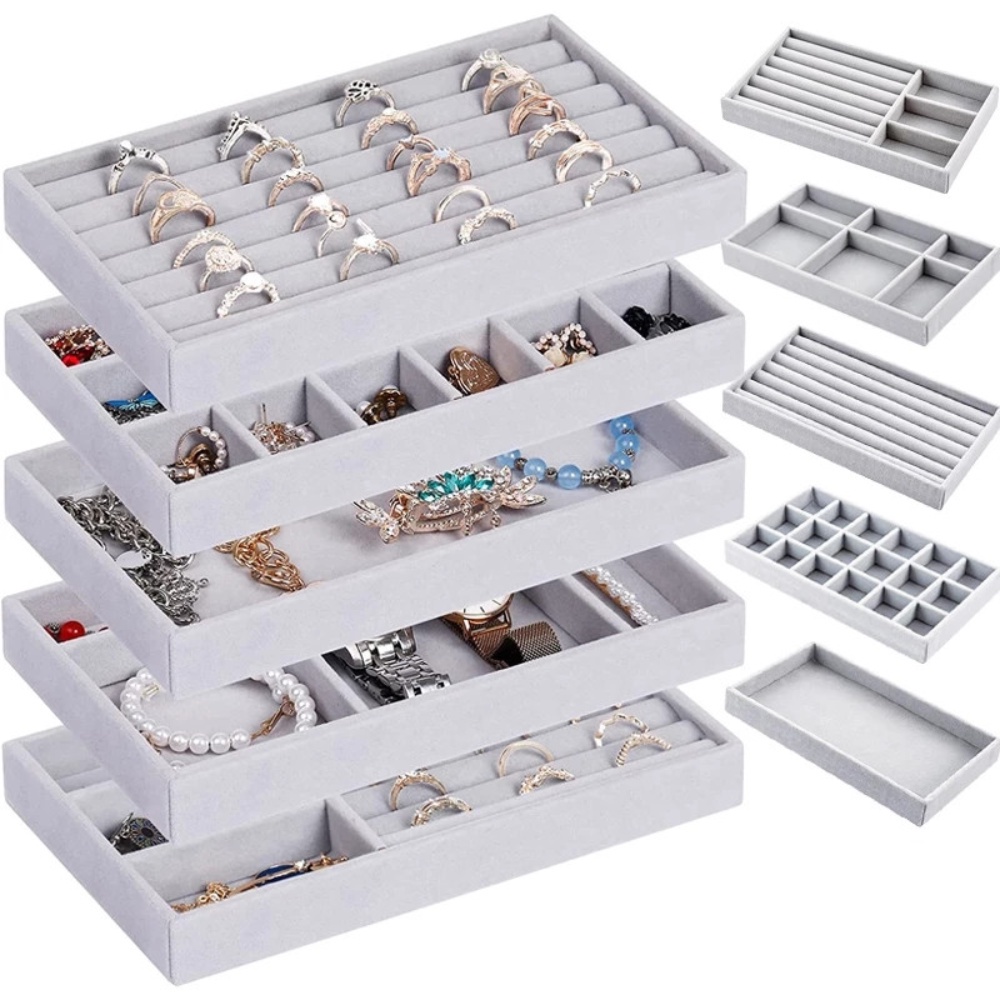 Velvet Jewelry Display Tray Case Hot Sales Stackable Exquisite ...