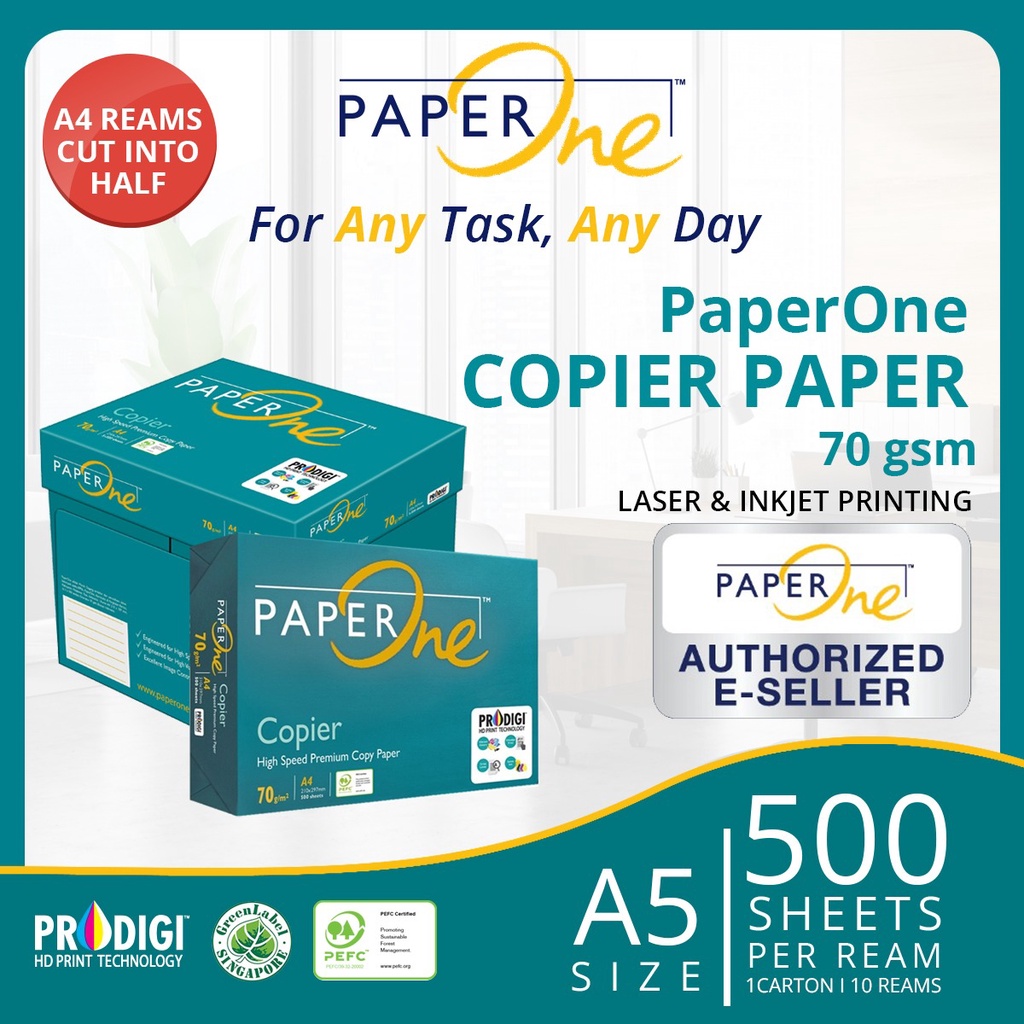 PaperOne Copier A5 70gsm (10 Reams / 1 Carton) | Shopee Singapore