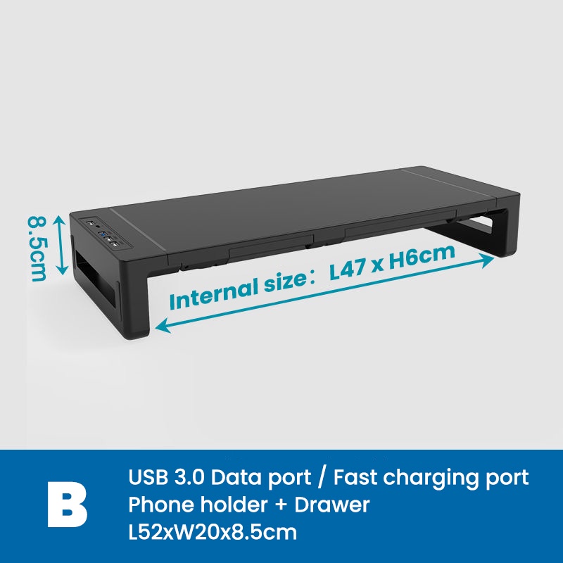 YOUNAL USB 3.0 Monitor Riser Adjustable Monitor Stand Computer Stand ...