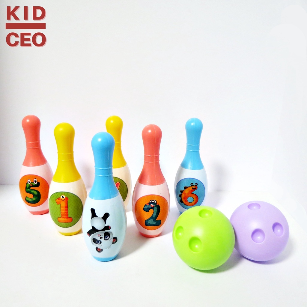 6-Pin Bowling Set with 2 Bowling Balls for Kids Children Toy Set ...
