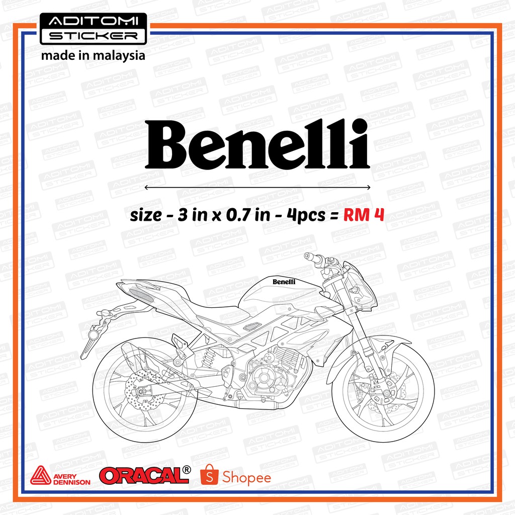 Decals Benelli logo die cut sticker | Shopee Singapore