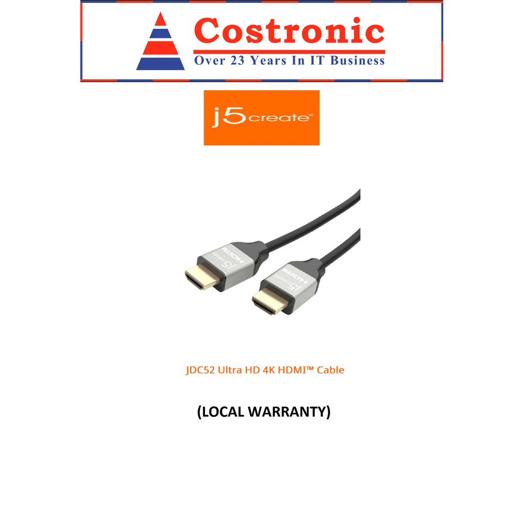 J5CREATE JDC52 ULTRA HD 4K HDMI™ CABLE ( 2 Years Local Warranty from ...