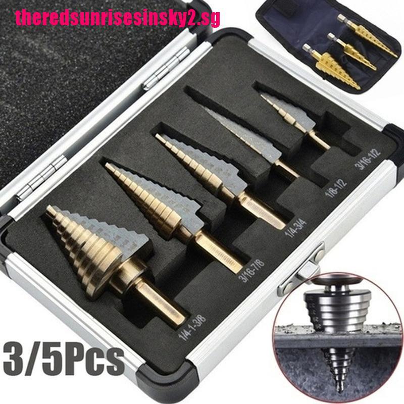 3/5pcs HSS Cobalt Multiple Hole 50 Sizes Step Drill Bit Set Tools ...