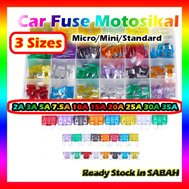 Micro/Mini Fuse/Standard Fuse/Fius Motosikal Kereta Lori/Fuse ...