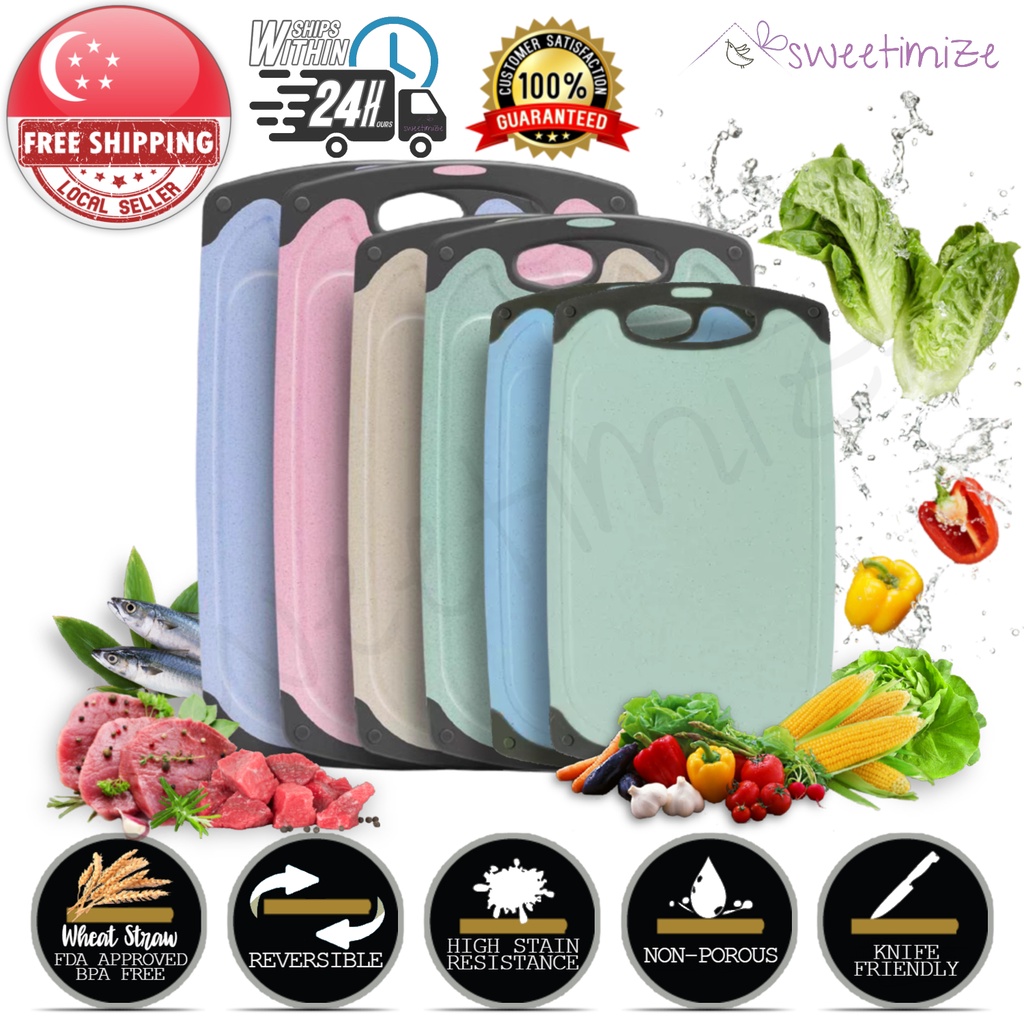 [🇸🇬LocalSeller] Wheat Straw Chopping Board/Antibacterial/Reversible/Eco ...