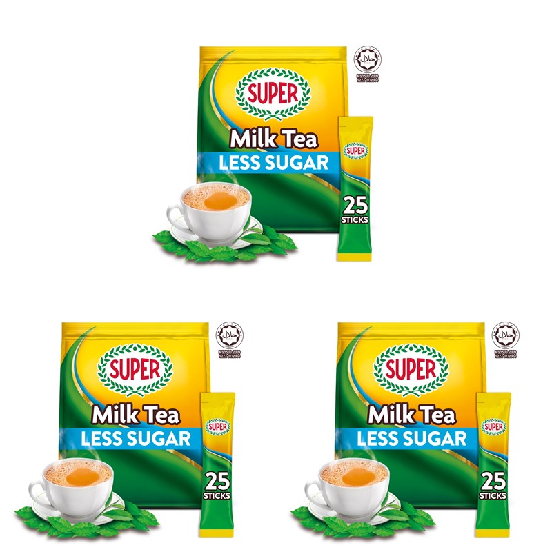[Bundle of 3] SUPER 3In1 Milk Tea, Less Sugar, 25 Sticks | Shopee Singapore