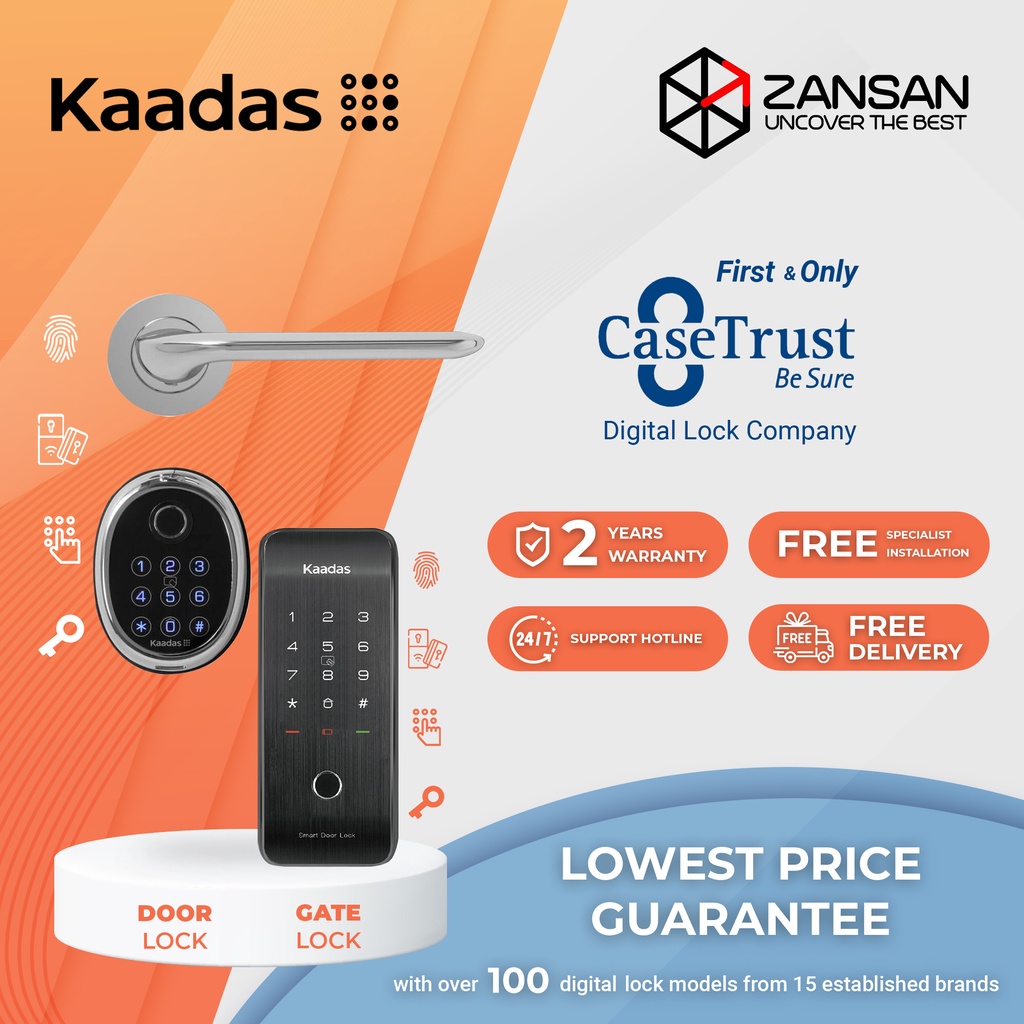Kaadas M9 Digital Door Lock [Optional: R8GD Gate Lock] [4 Ways to ...