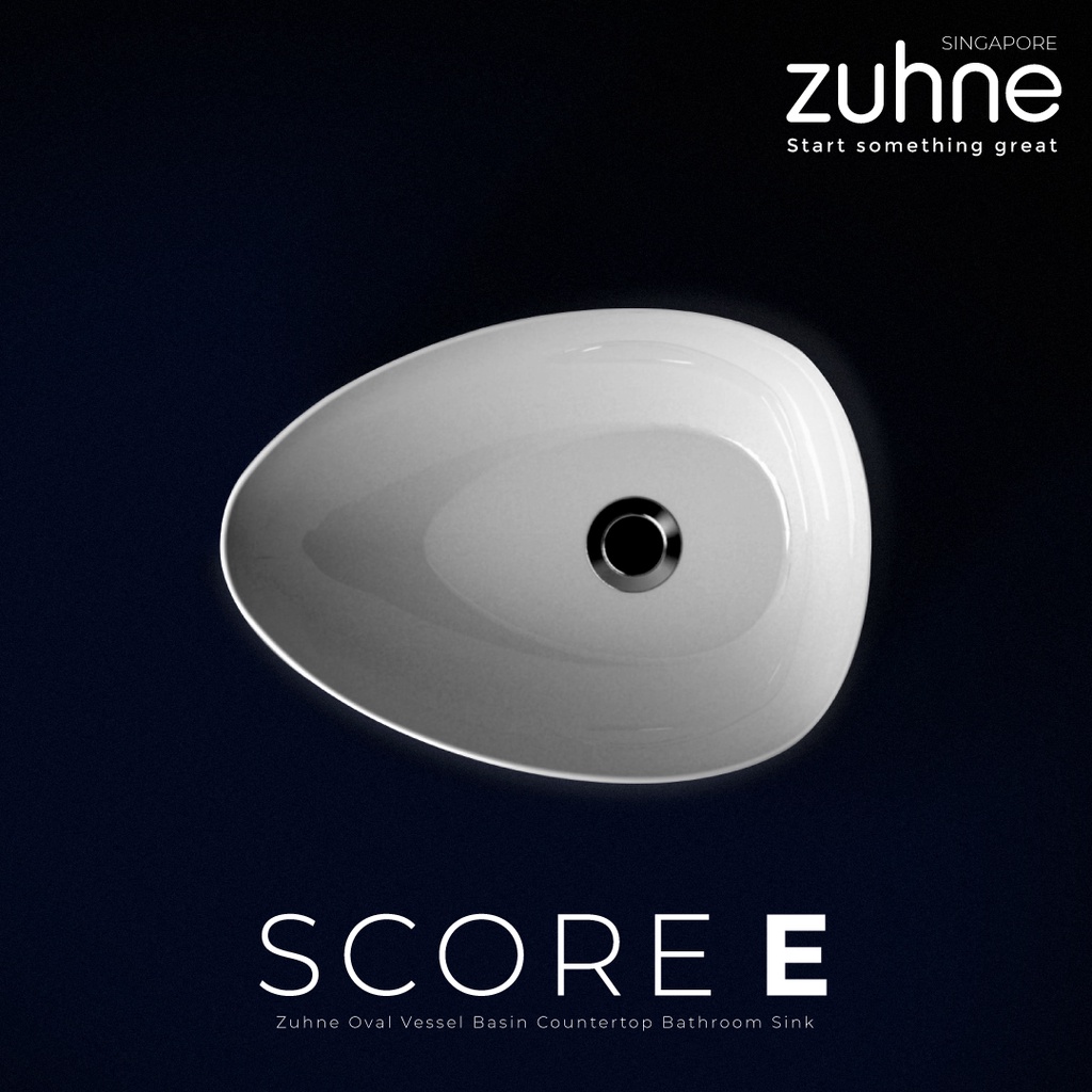 ZUHNE Egg Shape Bathroom Vessel Wash Basin Countertop Sink, 47 by 35 cm ...