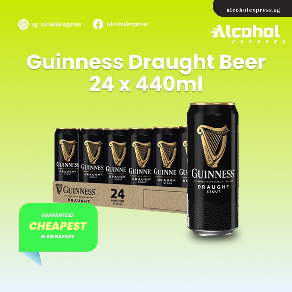 Guinness Draught Beer - Case 24 X 440ml BBD: 09/25 | Shopee Singapore
