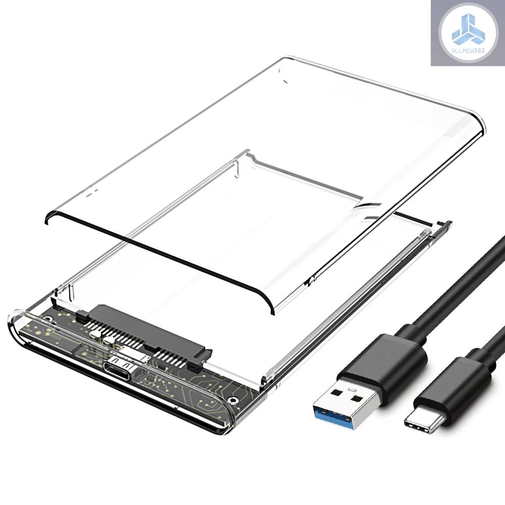 2.5 inch Hard Disk Case Type-C Transparent HDD Enclosure High-speed ...