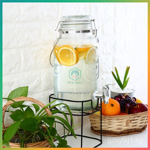 TP Glass Jar Drink dispenser with tap faucet For medicinal beverage ...