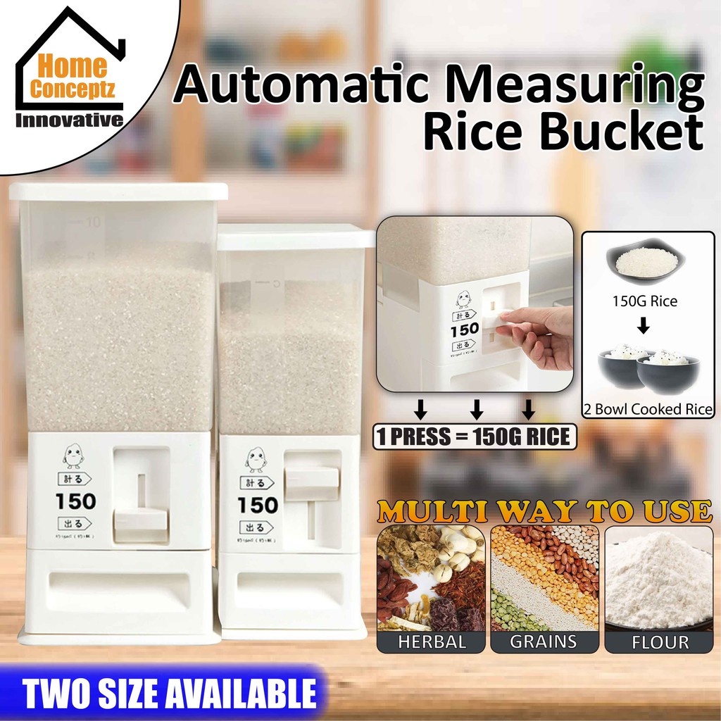 Measuring Rice Bucket Rice Storage Box, Measurable Sealed Rice ...