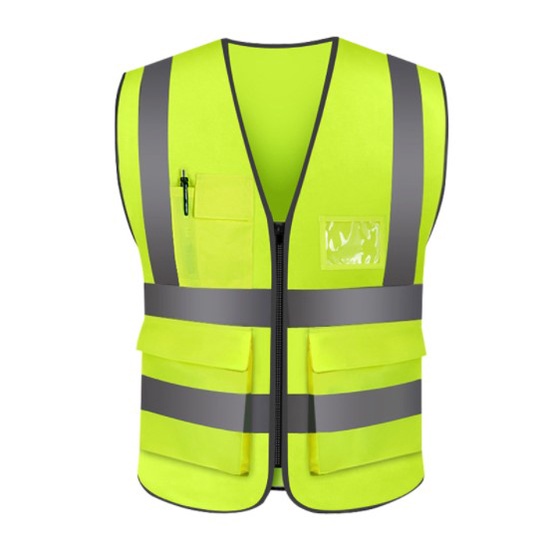 Reflective Vest with Pockets and Zipper Mesh Fluorescent Safety ...