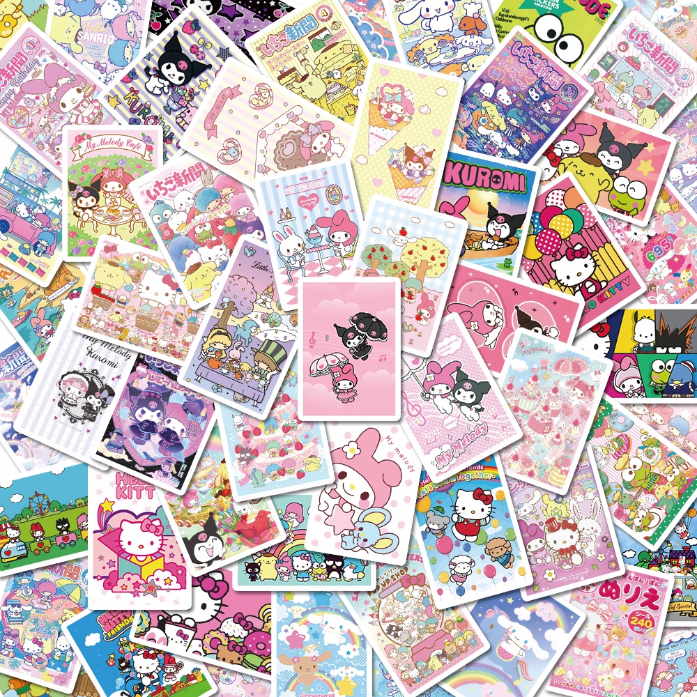 62pcs Sanrio cartoon poster stickers cute children stickers laptop ...