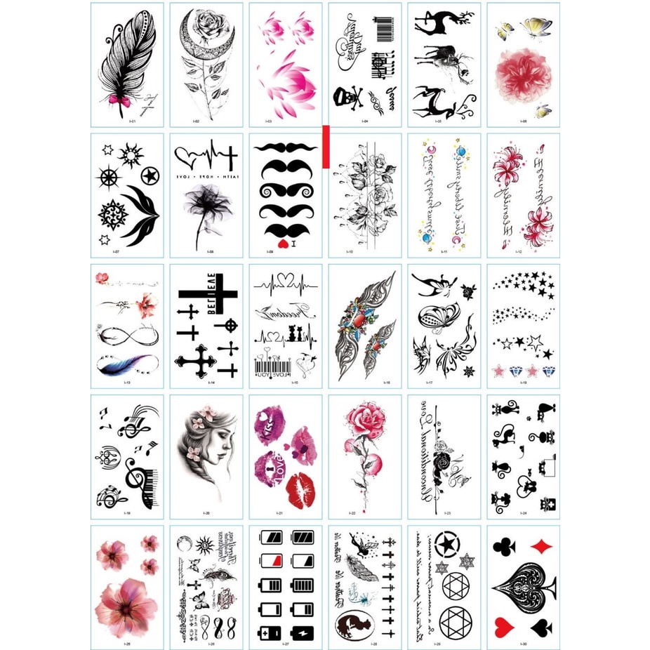 Package of 30/ Images 1 SET Temporary Tattoos Small Temporary Tattoos ...