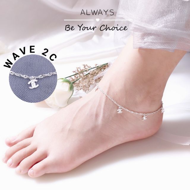 S925 PURE SILVER ANKLET /S925 PERAK TULEN GELANG KAKI WAVE STYLE 水波纹款 2C | Shopee Singapore