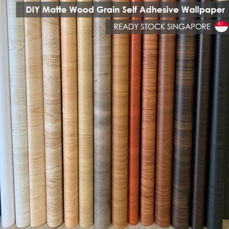 *READY STOCK 🇸🇬* Wood Wallpaper Wall Sticker Home Decor | Shopee Singapore