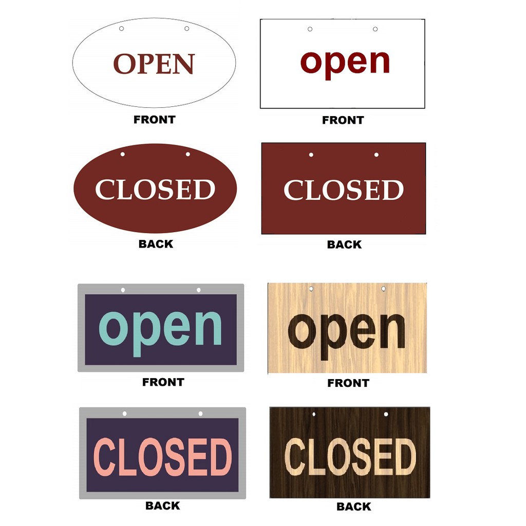Cosmo OPEN/CLOSE Acrylic Signs for multiple purpose. Self-adhesive ...