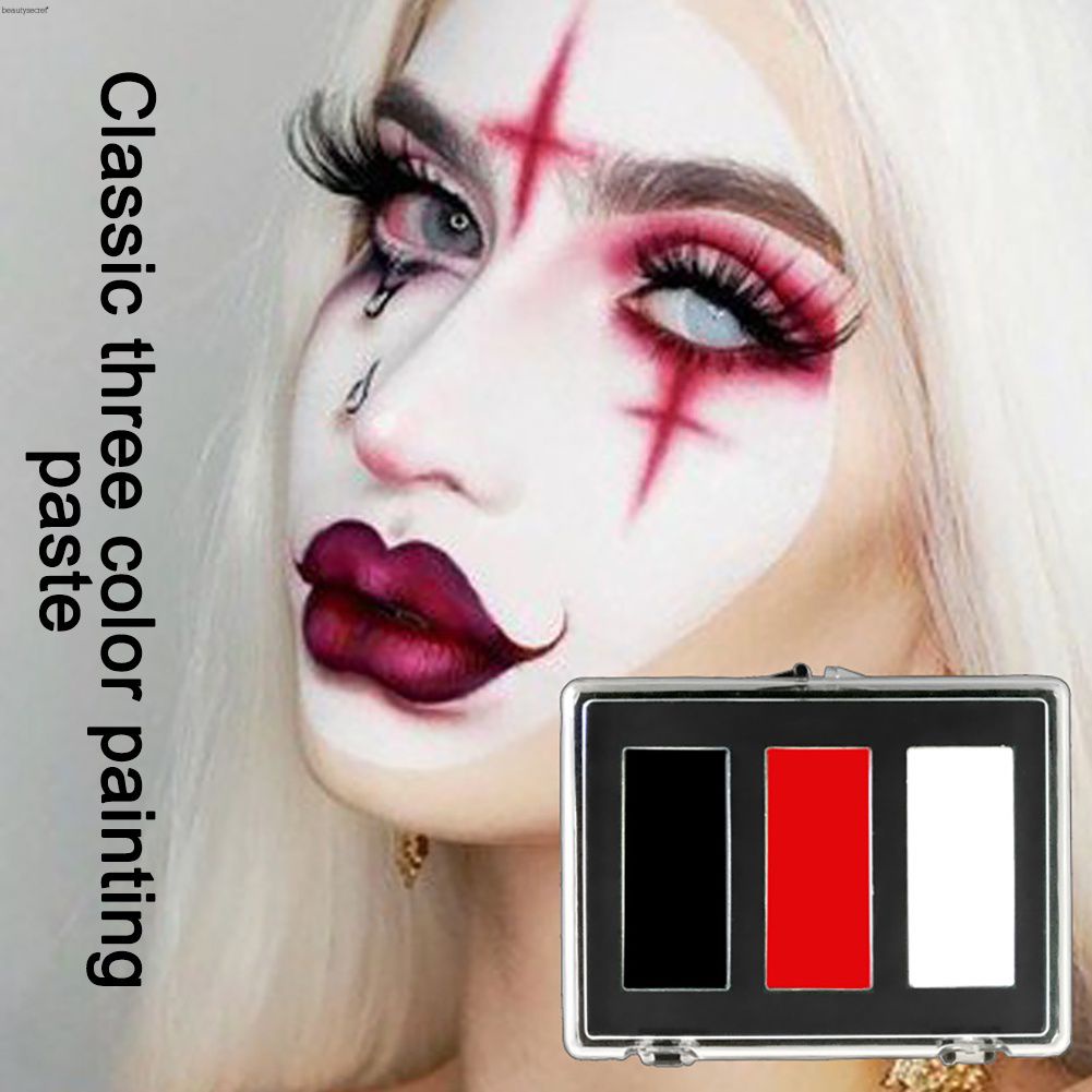 Clown makeup oil paint red black and white three-color paint cream ...