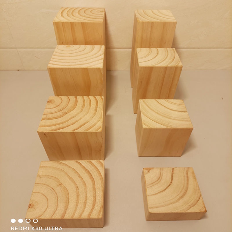 Pine Square Height Board Furniture Mat Block Bed Foot Table Leg Sofa ...