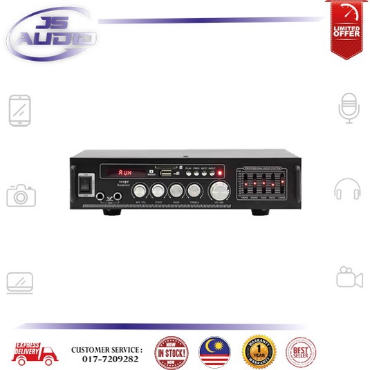 Bluetooth Power Amplifier System Sound Audio Stereo Receiver With Equalizer Function Support ...