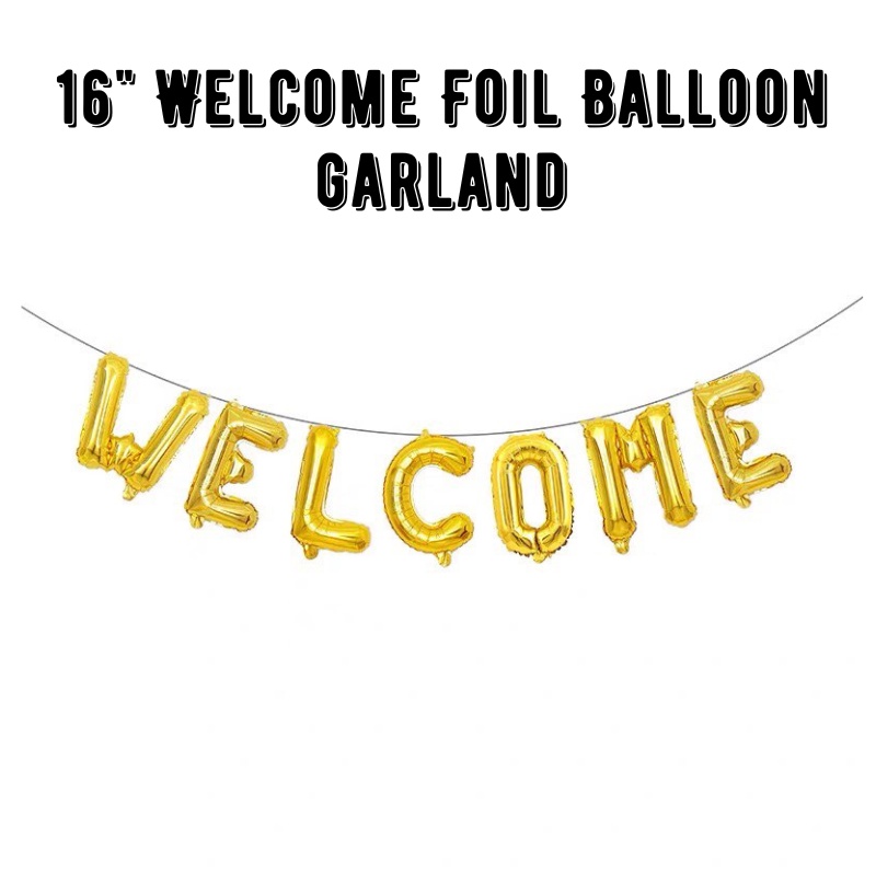 [SG Stock] 16" Welcome Foil Balloon Banner Garland Set | Shopee Singapore
