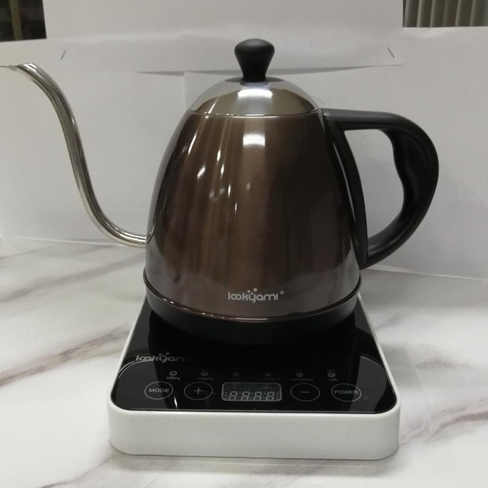 Lookyami Electric Drip Kettle 0.8L Brown/Gold | Shopee Singapore