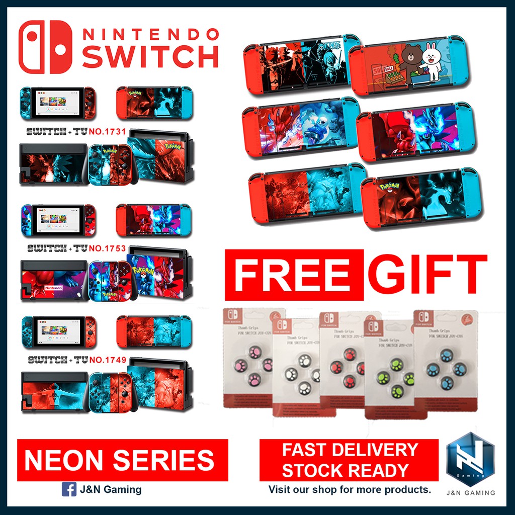 Nintendo Switch Neon Set Skin Decals NS Game Themes Sticker Set for ...