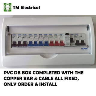 14 WAY BOX DB FULL COMPLETE SET SINGLE PHASE 40A / 63A RCCB/ELCB 100MA ...