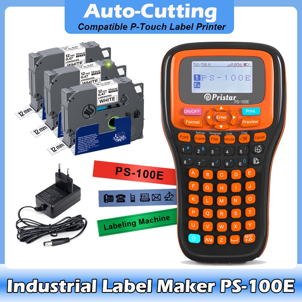 Portable Label Printer Auto-Cutting Wireless Label Maker PS-100E ...