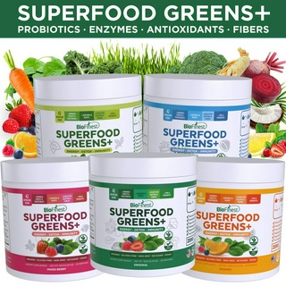 Biofinest Superfood Greens+ Powder Drink Probiotics Enzymes Fibers Acai ...