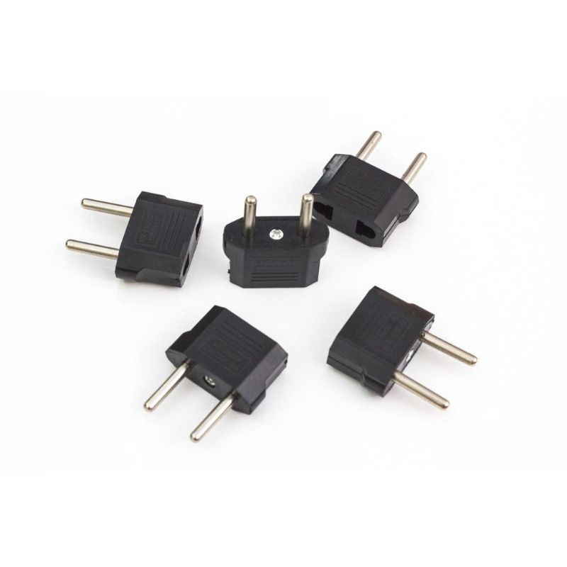 2 Pin to 2 Pin / US to EU Travel AC Power Socket Plug Adapter Converter ...