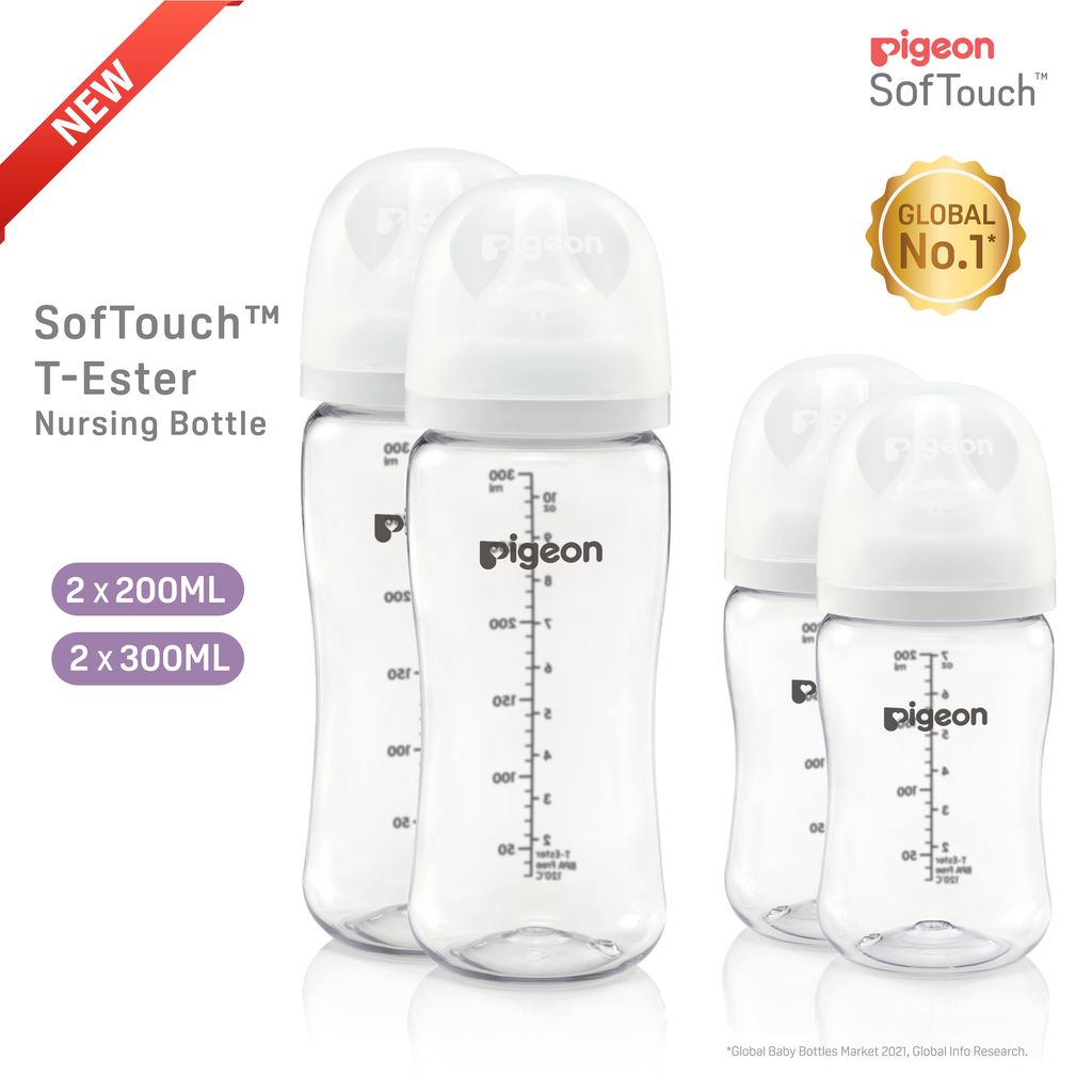 Pigeon Softouch 3 Nursing Bottle T-Ester 200ML /300ML Twin Pack | Shopee Singapore