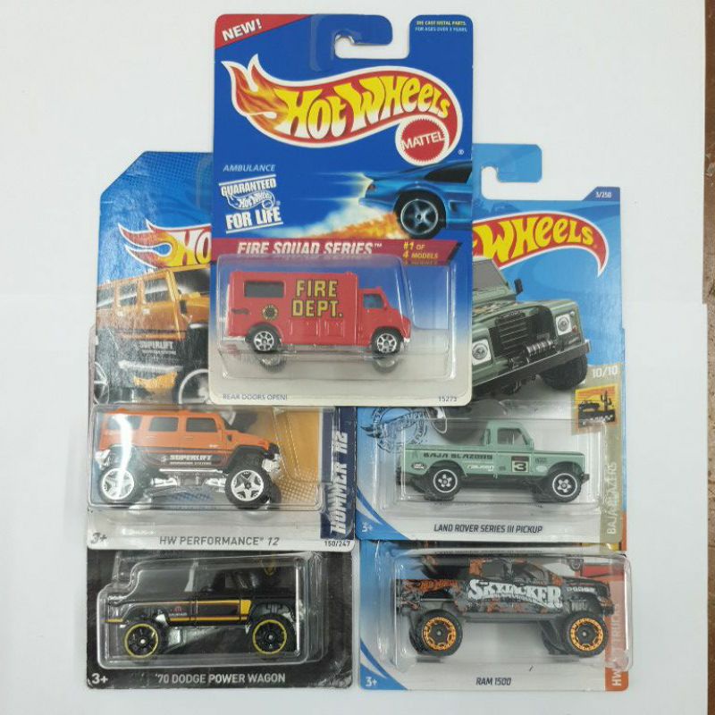 Hotwheels Land Rover Pickup Dodge Power Wagon Hummer H2 Dodge Ram 1500 ...