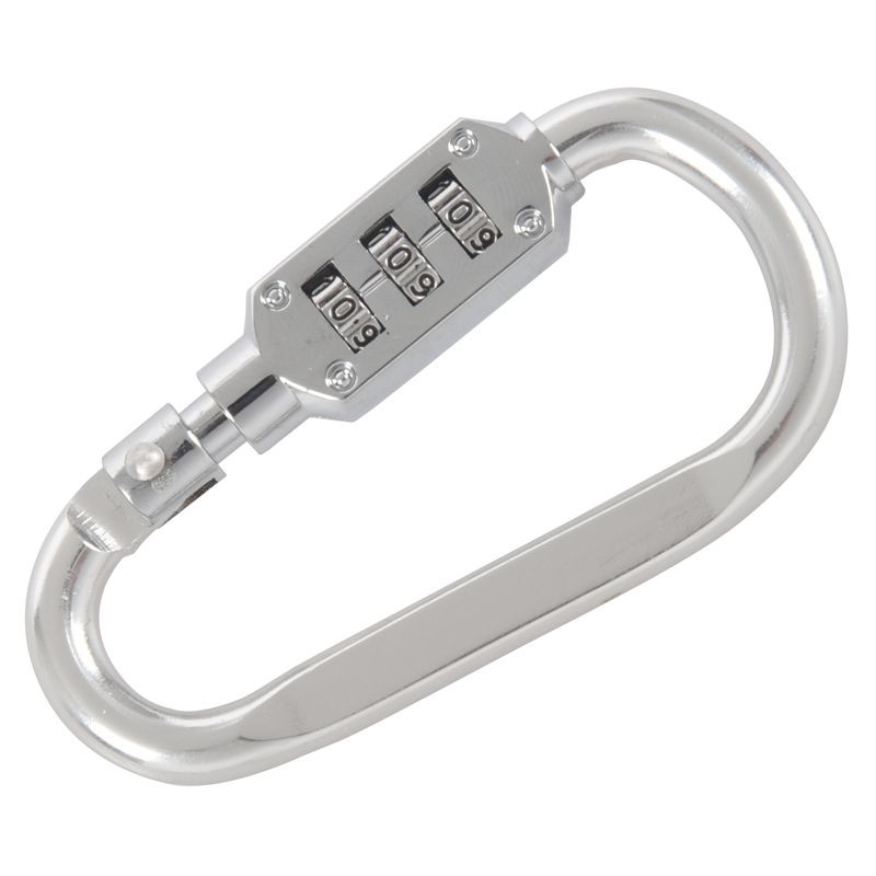 with combination padlock 3 digits numbers padlock carabiners silver ...
