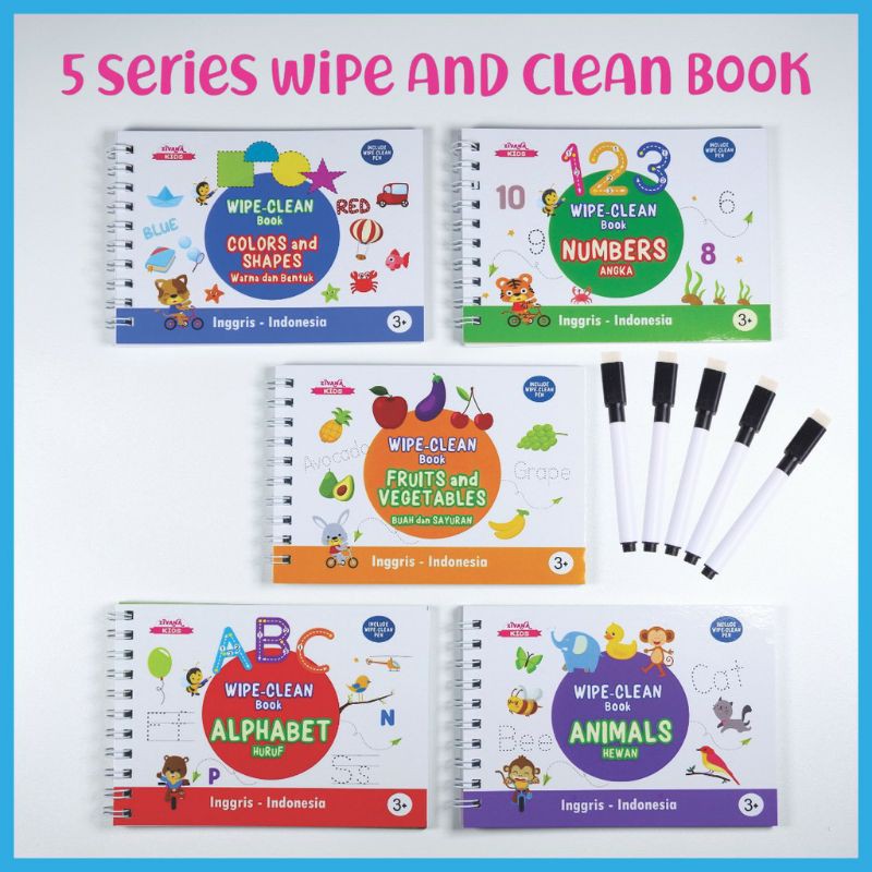 5-pack Of Educational Book Learning Letters/Numbers/Animals/Fruits And ...