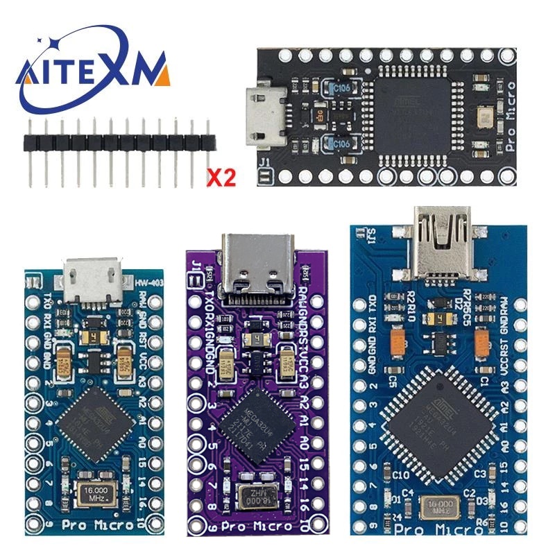 MICRO/MINI/TYPE-C USB ATMEGA32U4 Module 5V 16MHz Board For Arduino ATMEGA32U4-AU/MU Controller ...