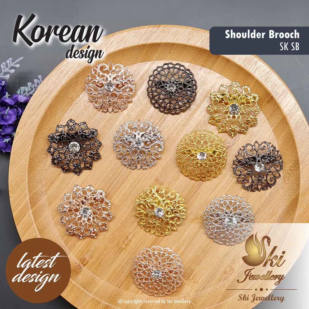 Ski Jewellery Premium Korean Shoulder Brooch Dokoh 1 PCS Round Scraf ...