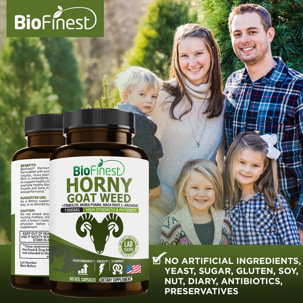 Biofinest Horny Goat Weed 1000mg - Maca Tribulus L Arginine - Men Women ...