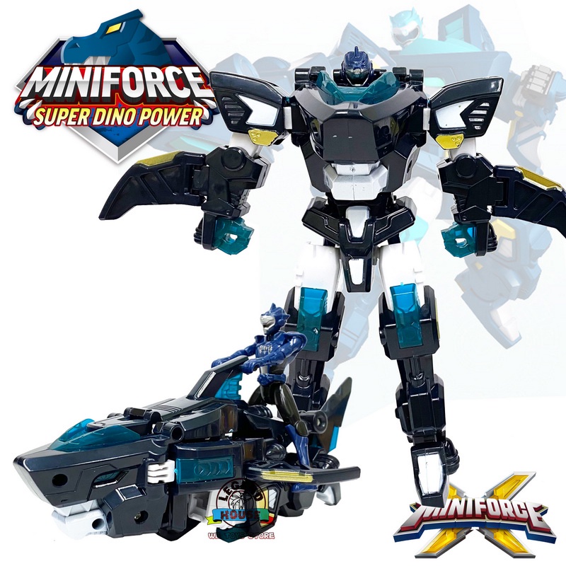 Miniforce Agent X Super Dino Power Megalodon Volt Robot Shark Mini ...