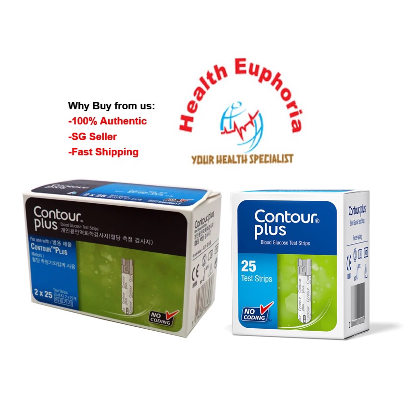Contour Plus Glucose Test Strips 25s or 50s [Exp: 05-2026]*Ascensia ...