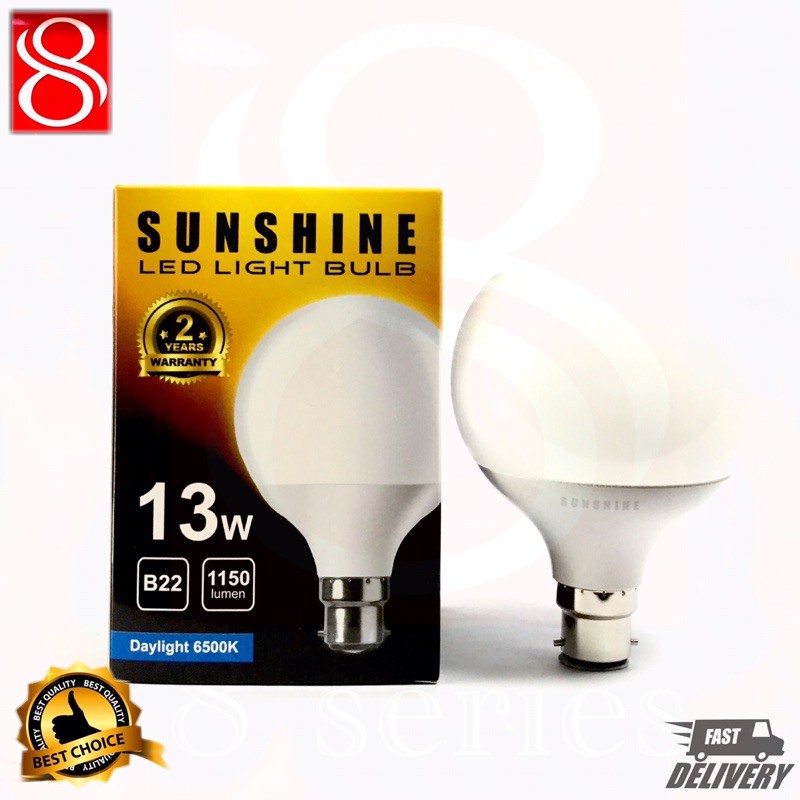 SUNSHINE GLOBE 13W LED energy saving Bulb /E27/ B22 /Dayligt /Warm ...