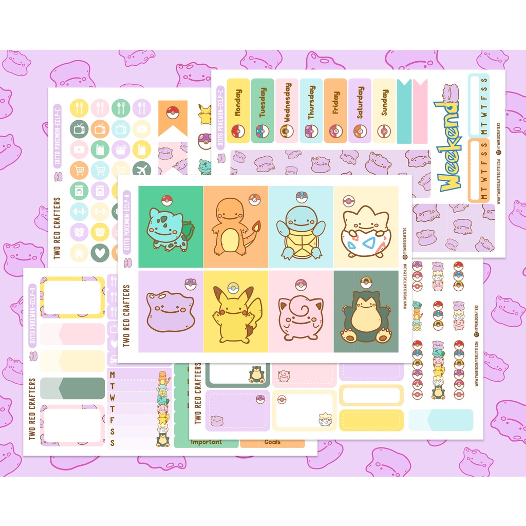 Ditto Pokemon Planner Sticker Kit | Shopee Singapore