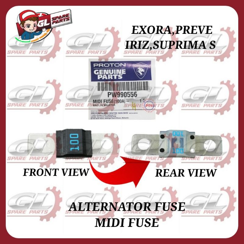 MIDI FUSE PROTON PREVE IRIZ EXORA SUPRIMA S (100A)(BLACK/WHITE ...