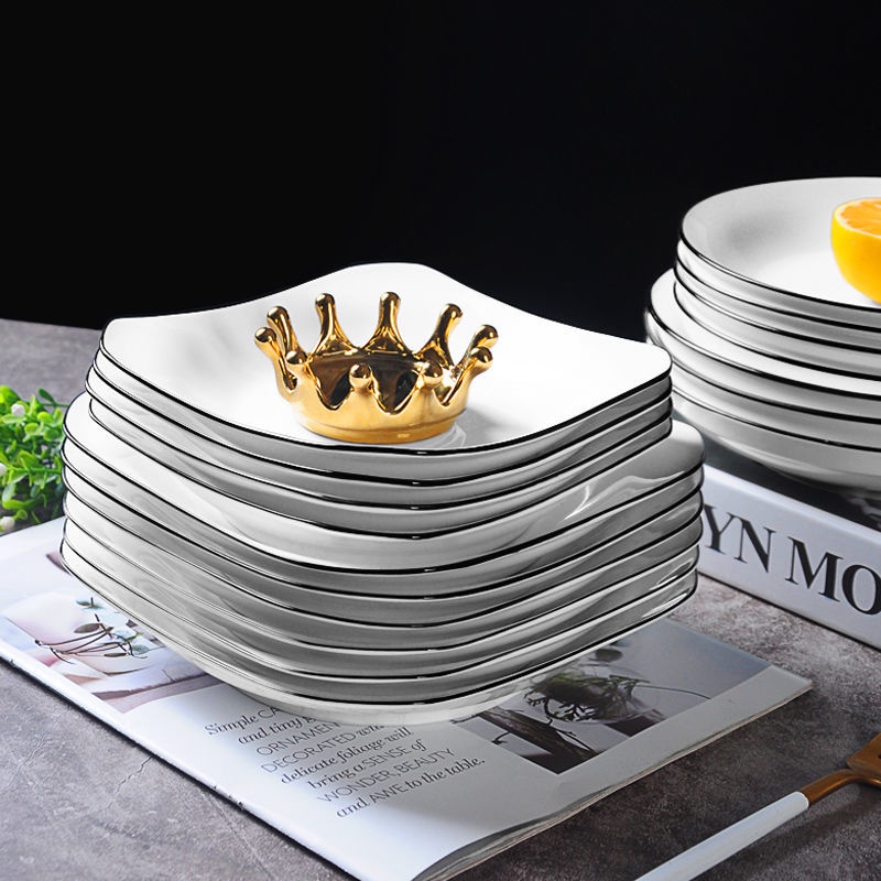 6 Pack Household Ceramic Plates Set 6 Pack Microwaveable Food Dish ...