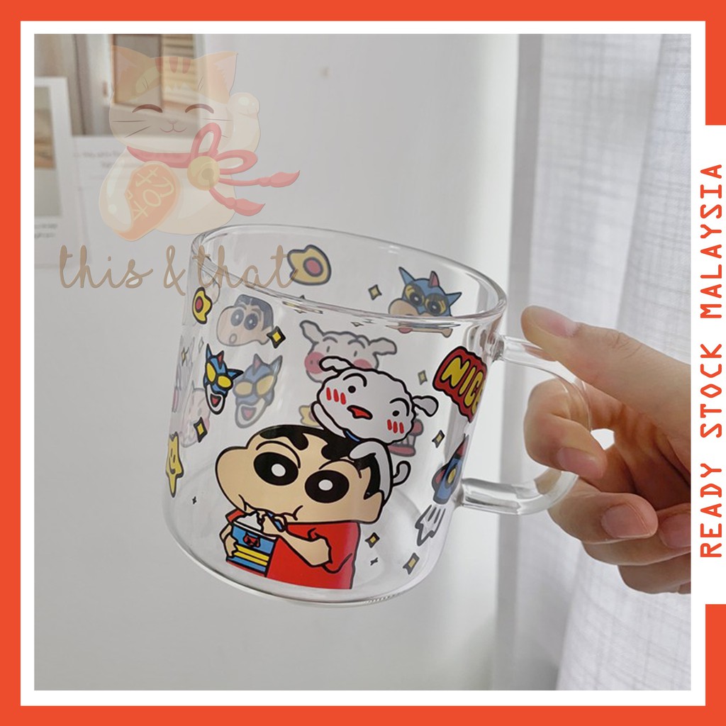 Crayon Shin Chan 蜡笔小新 Glass Drink Cup High Temperature Household Cup ...