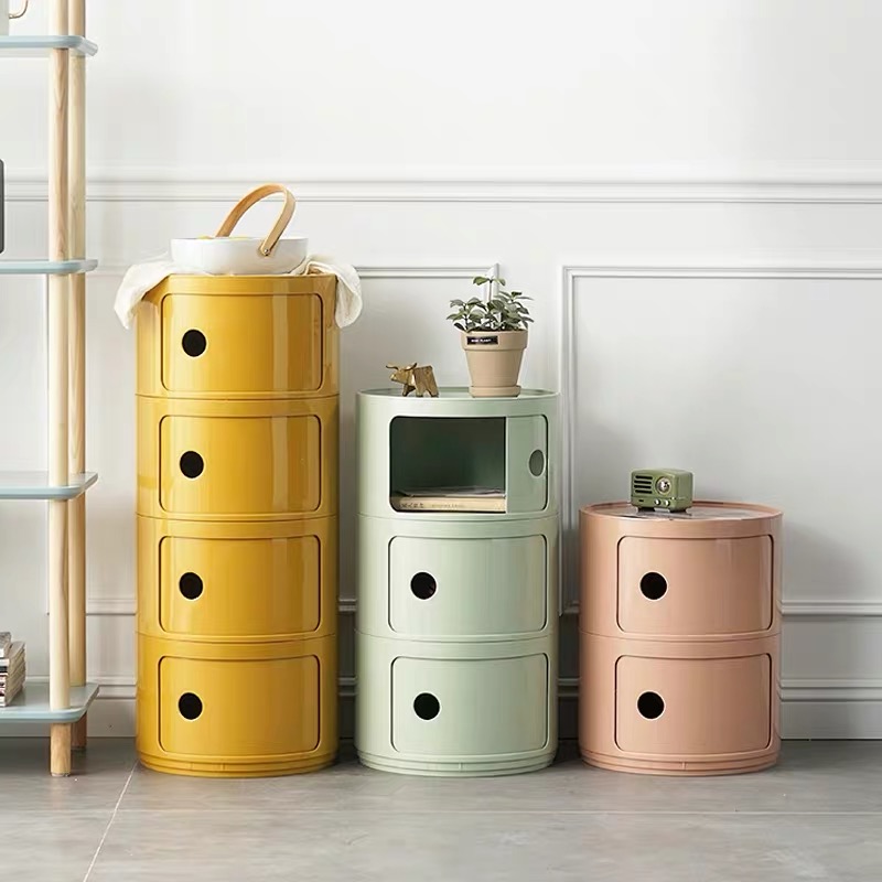 Round Locker Plastic Bedroom Corner Table Nordic Mini Ins Small Bedside ...