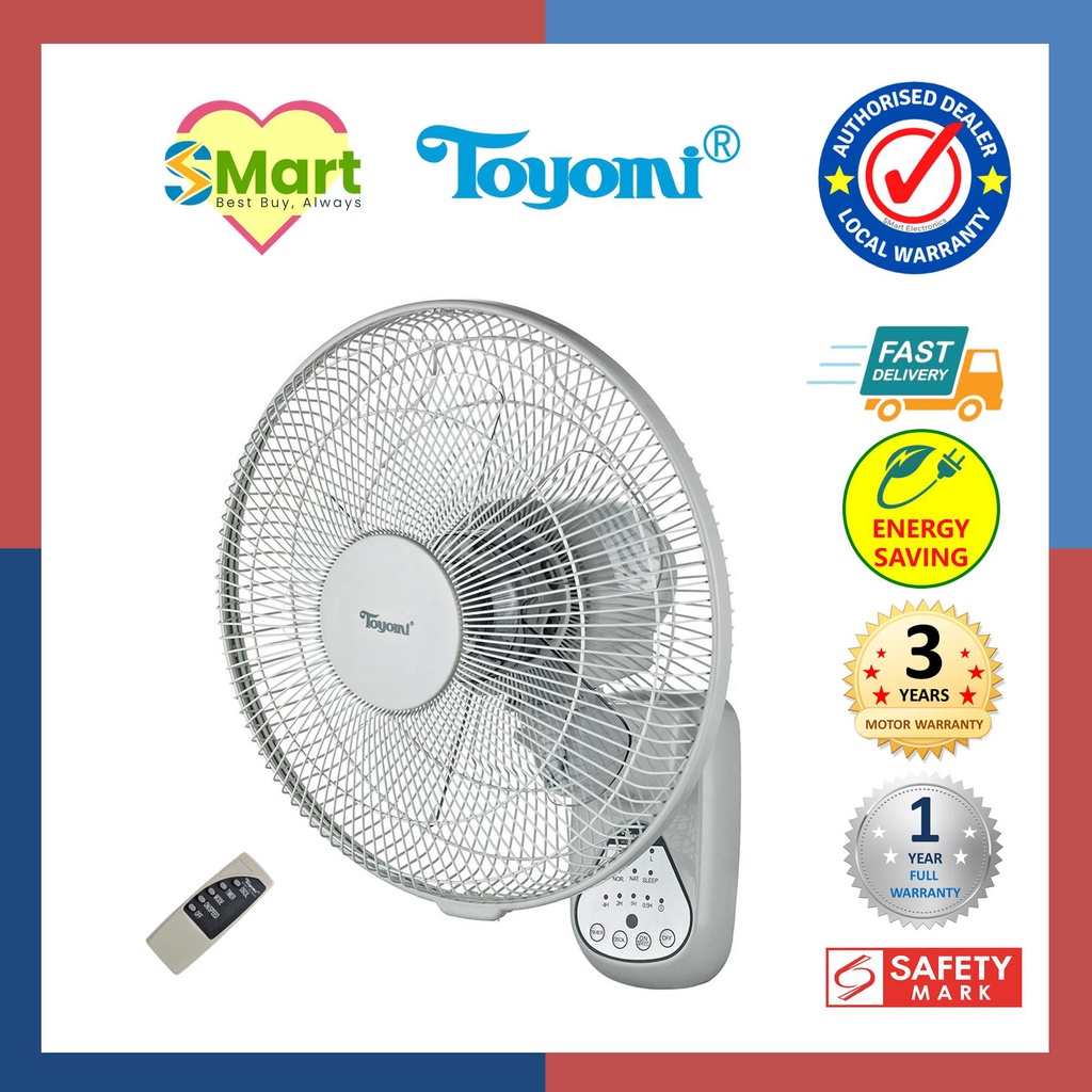 Toyomi 12" Wall Fan with Remote Control [FW 3025R] | Shopee Singapore