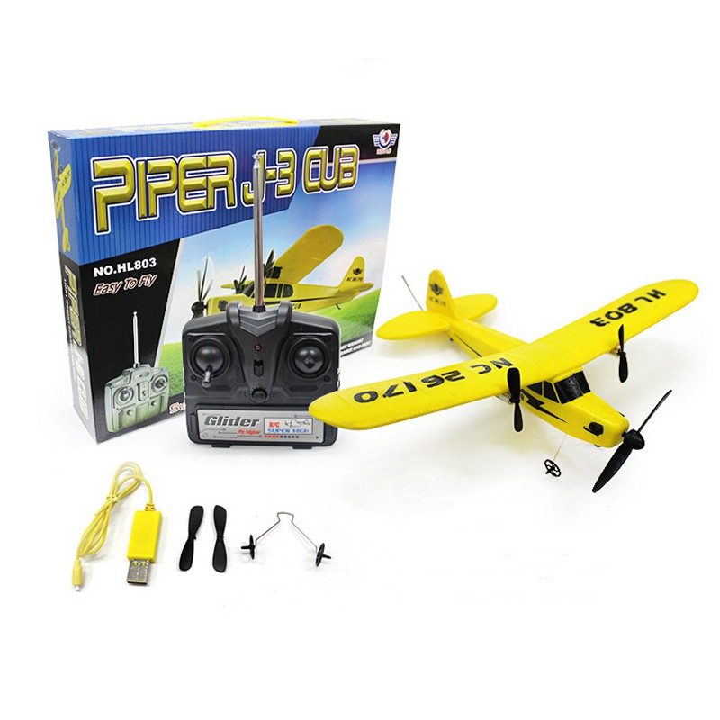 Rc Plane Mini Piper J3 Cub 2.4Ghz EPP Glider for Beginner Fixed Wing ...